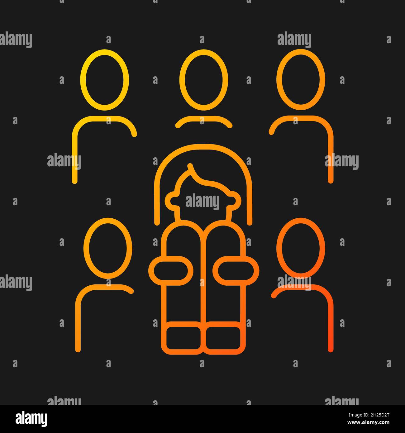 Enochlophobia gradient vector icon for dark theme Stock Vector Image ...