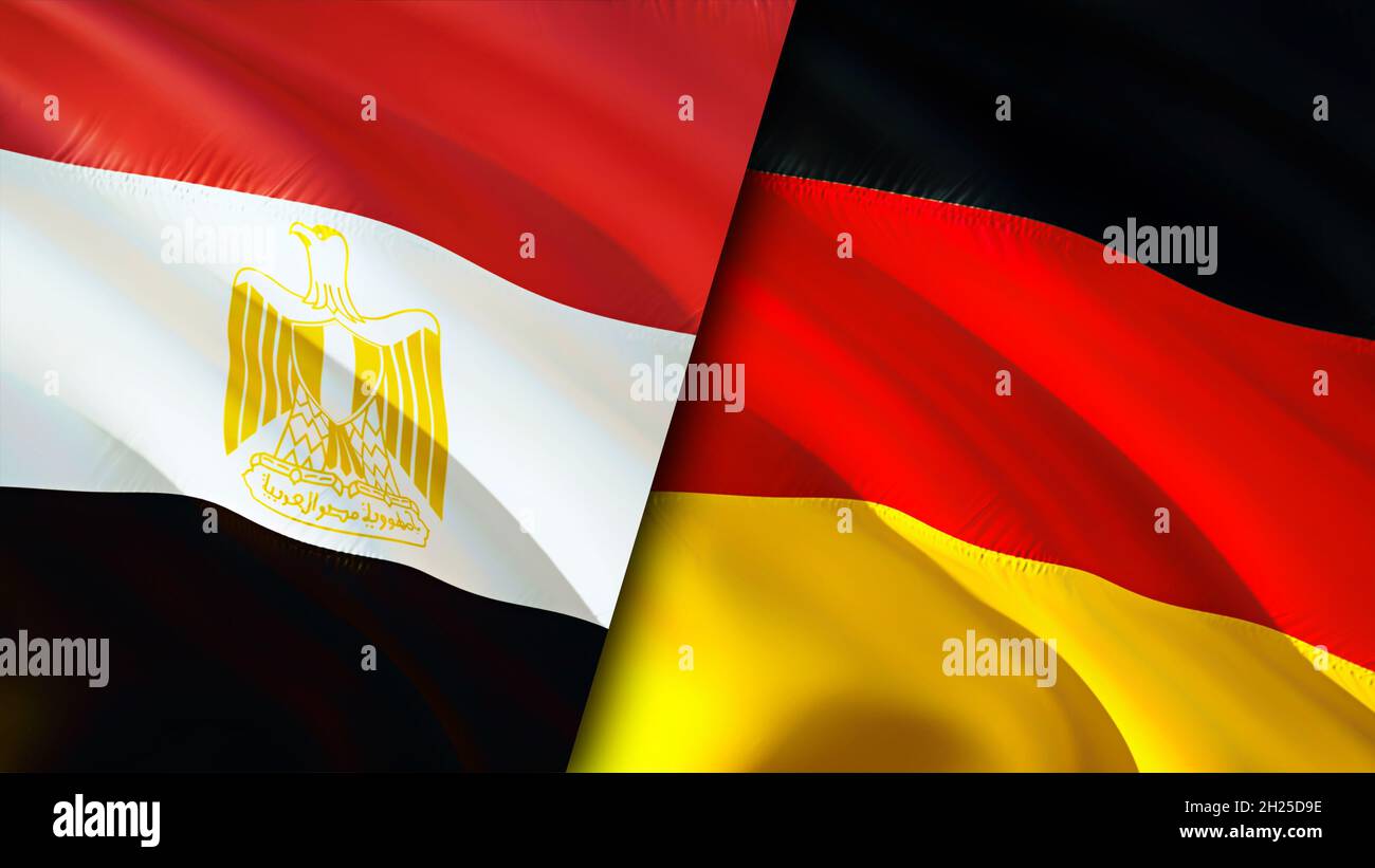 Egypt and Germany flags. 3D Waving flag design. Germany Egypt flag ...