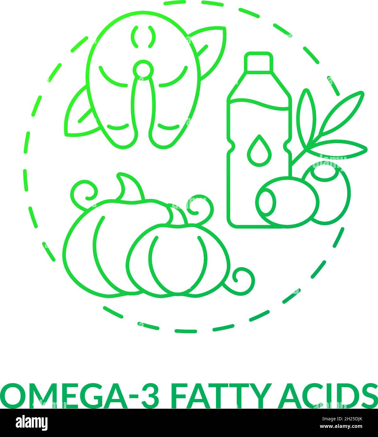 Omega three fatty acids concept icon Stock Vector Image & Art - Alamy
