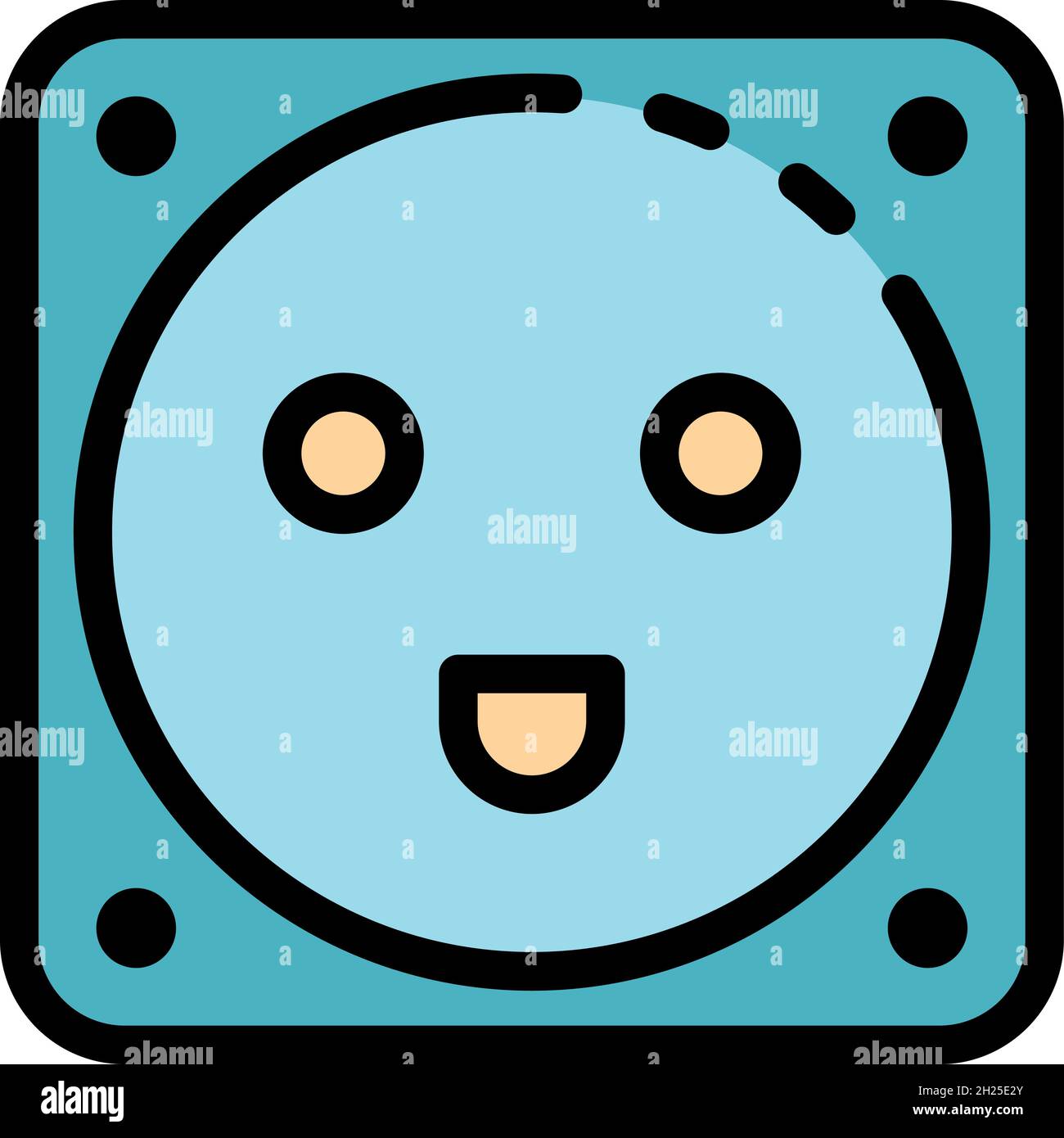 Electric socket icon. Outline electric socket vector icon color flat ...