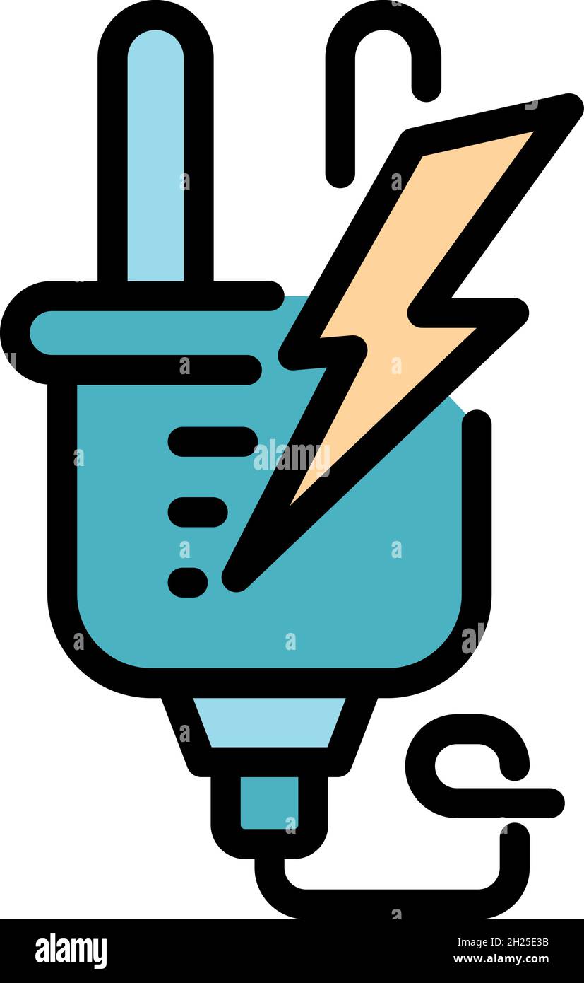 Electric europe plug icon. Outline electric europe plug vector icon ...