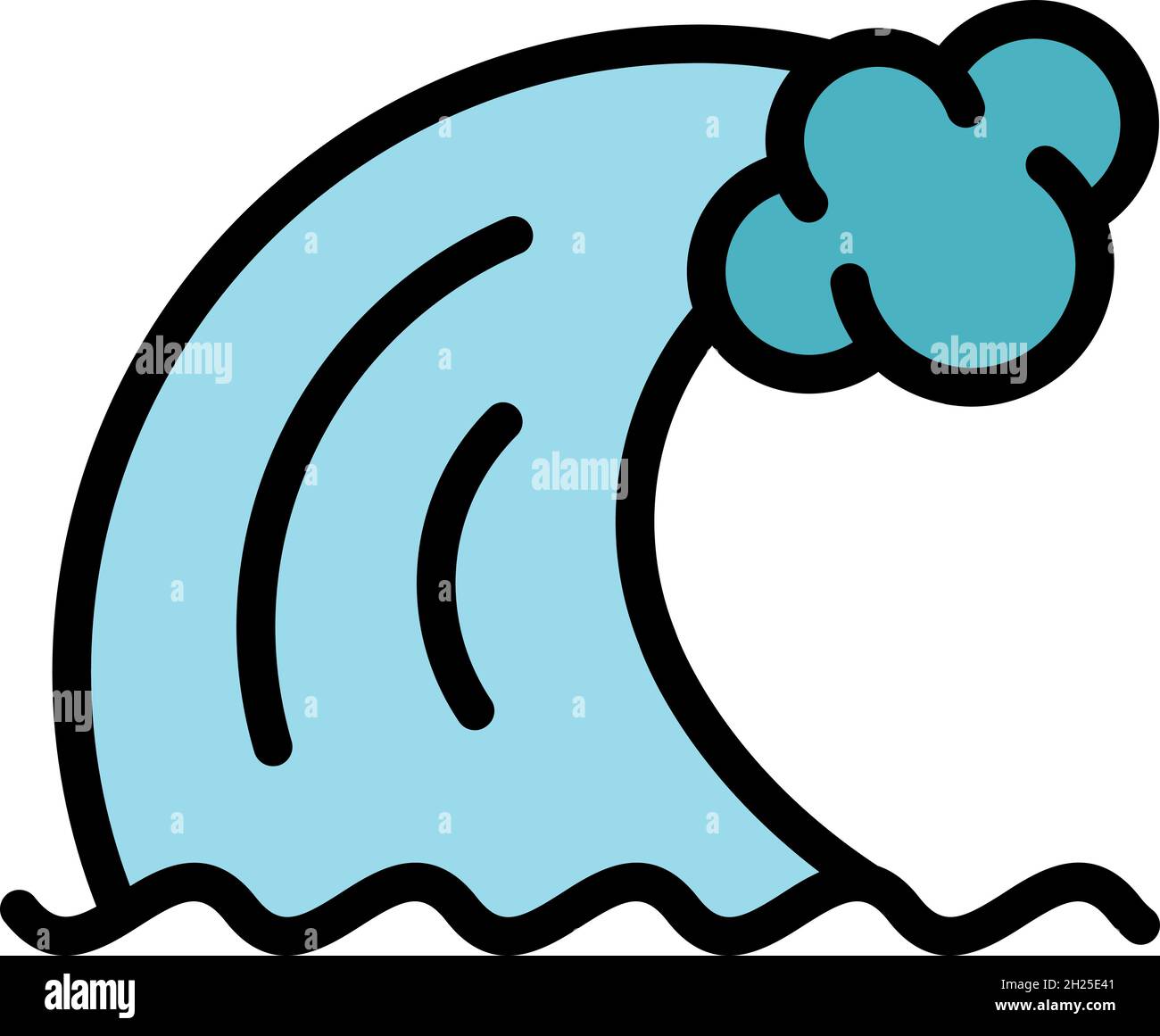 Natural tsunami wave icon. Outline natural tsunami wave vector icon ...