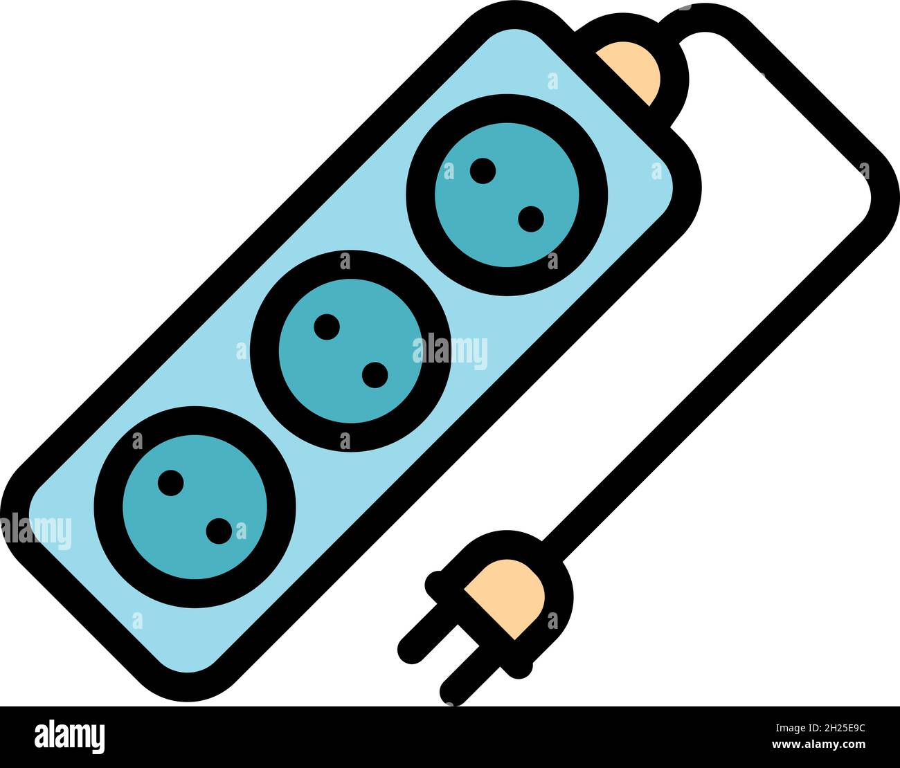 Electric extension icon. Outline electric extension vector icon color ...
