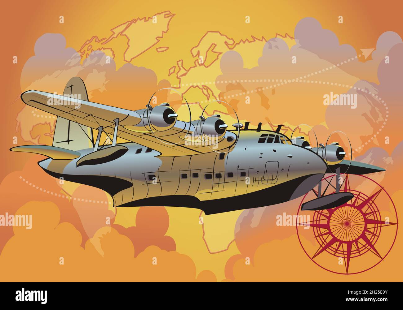 retro seaplane. Available EPS-10 vector format separated by groups and ...