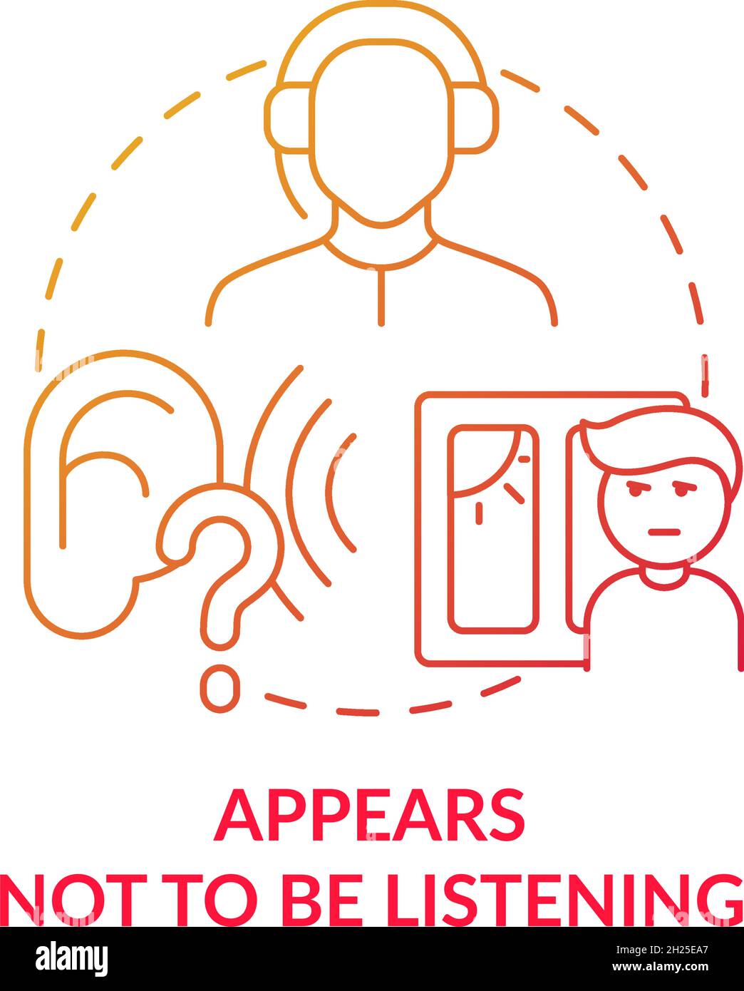 Appears not to be listening concept icon Stock Vector Image & Art - Alamy