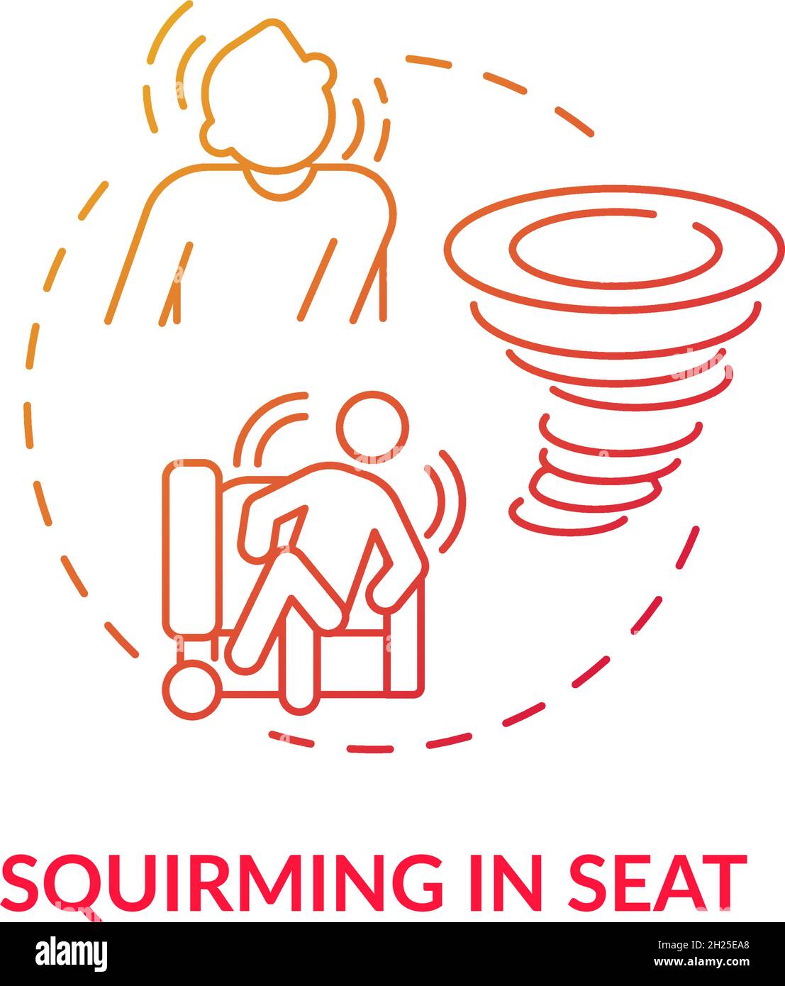 Squirming in seat concept icon Stock Vector Image & Art - Alamy
