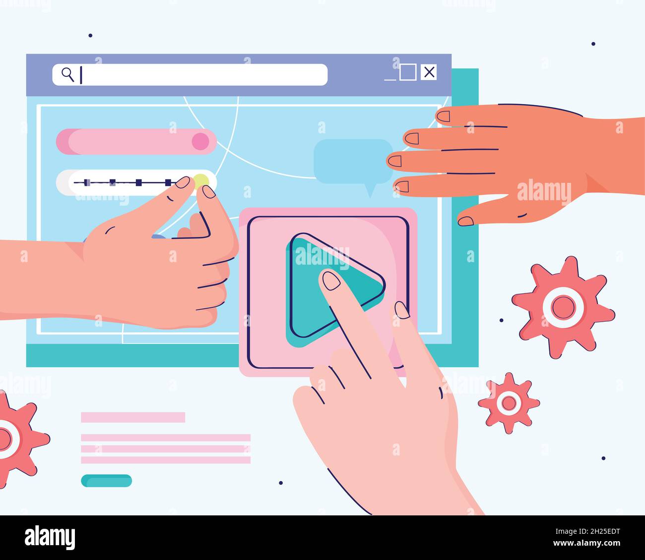 hands with website design Stock Vector Image & Art - Alamy