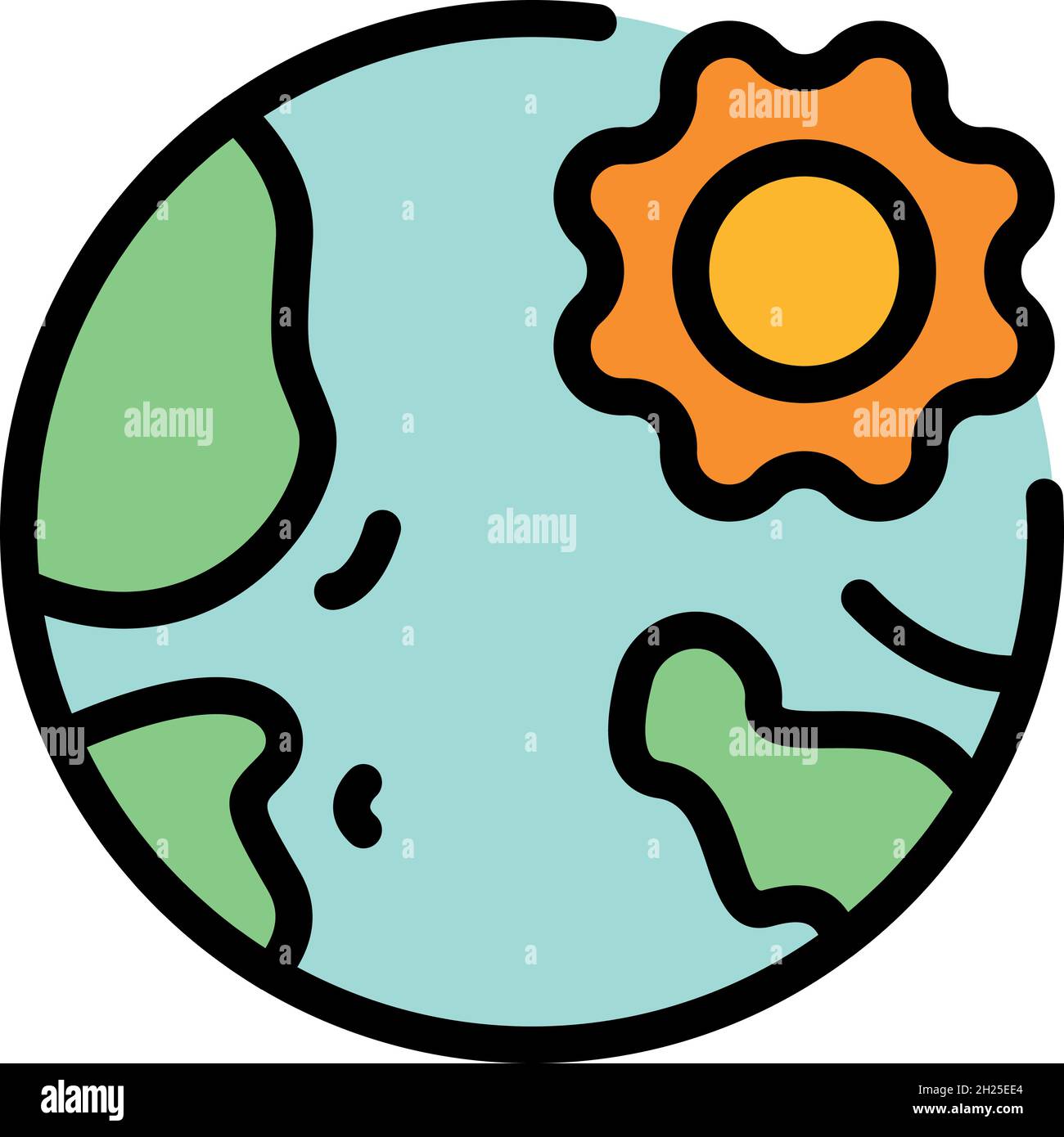 Global warming icon. Outline global warming vector icon color flat ...