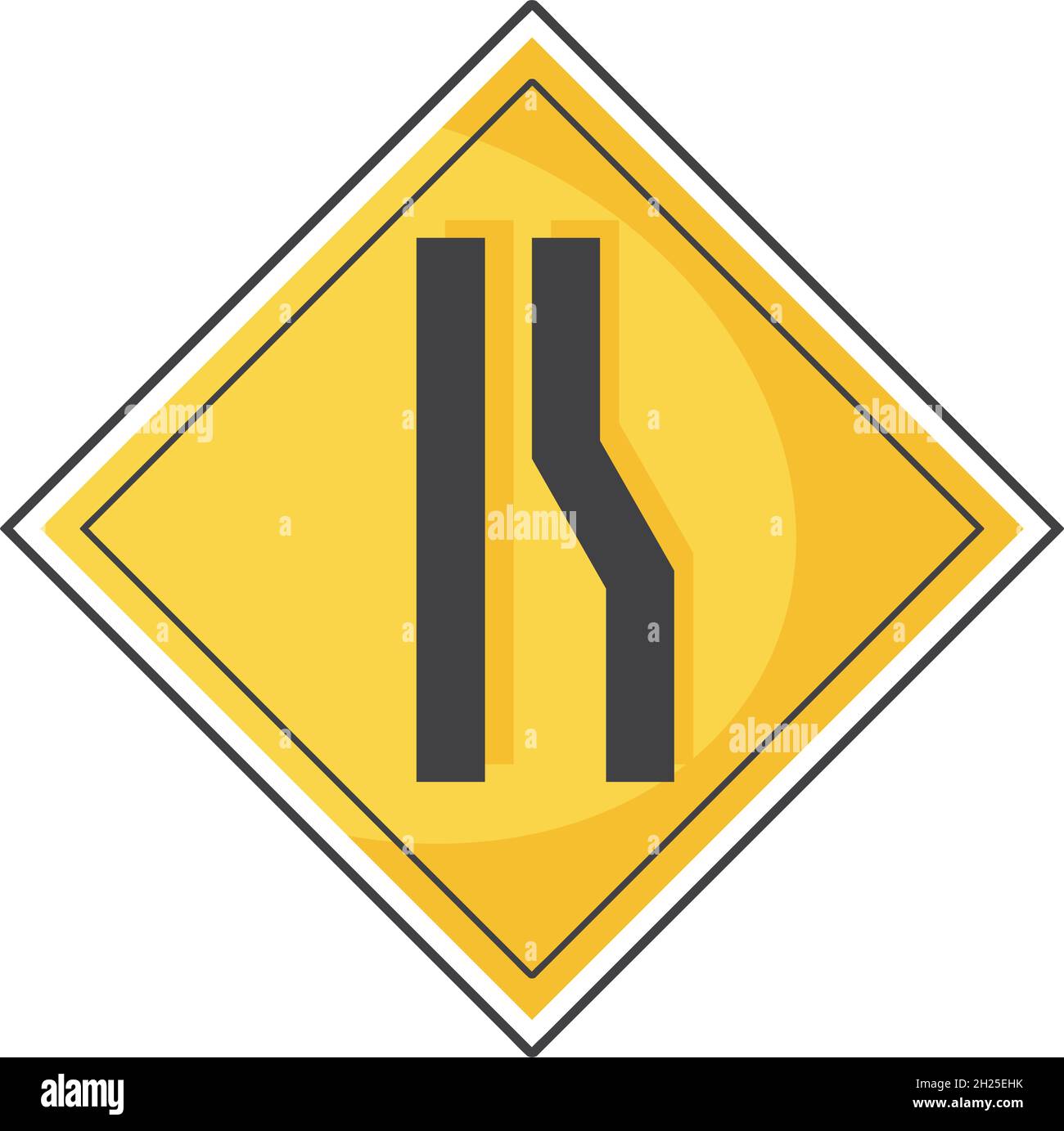 Road narrowing signal traffic Stock Vector Image & Art - Alamy