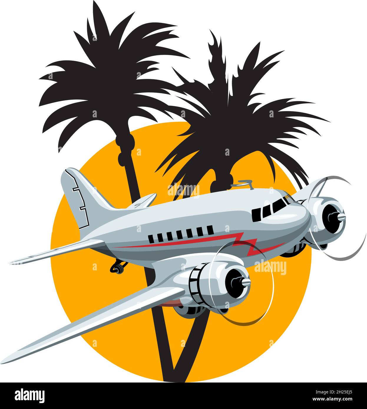 Vector Cartoon Retro Plane. Available EPS-10 vector format separated by ...