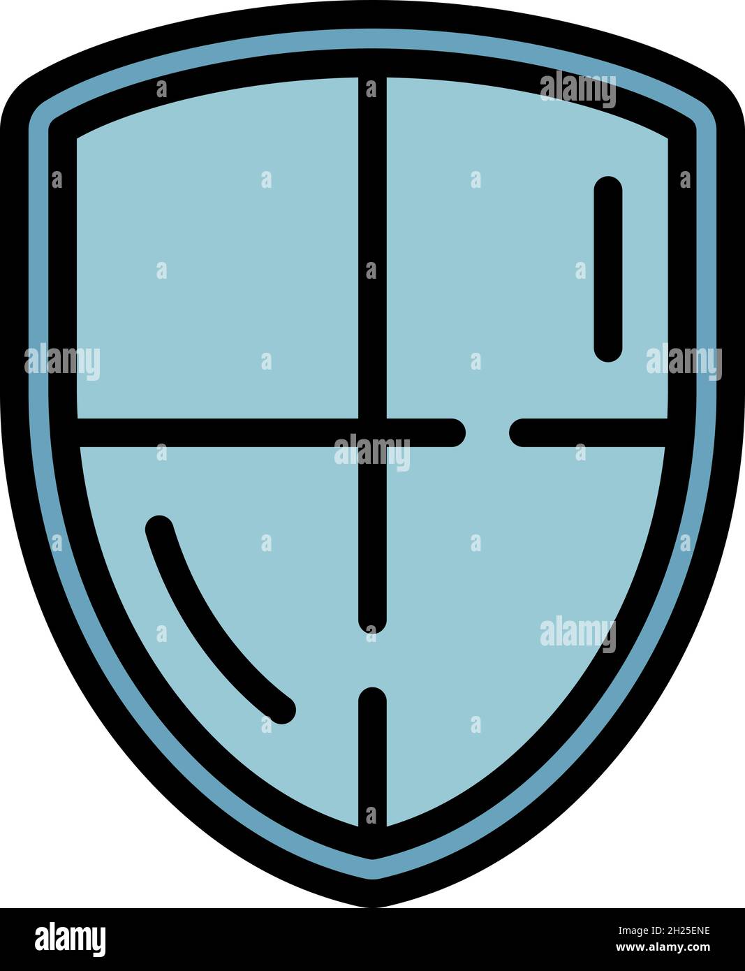 Soccer shield icon. Outline soccer shield vector icon color flat ...