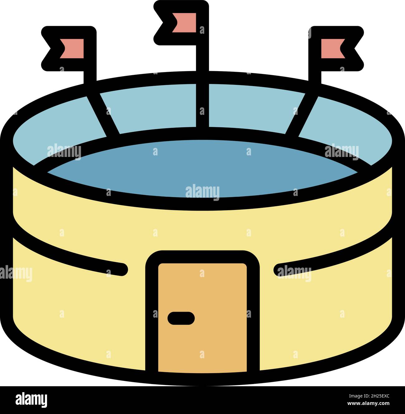 Soccer stadium icon. Outline soccer stadium vector icon color flat ...