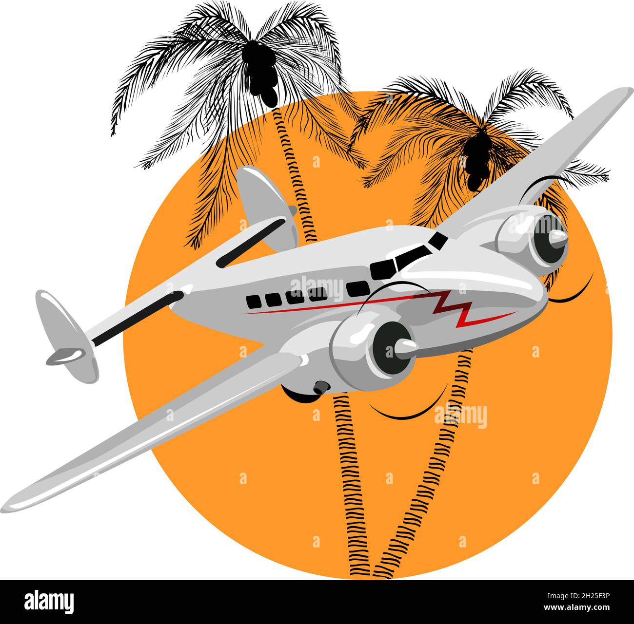 cartoon retro airplane. Available EPS-8 vector format separated by ...