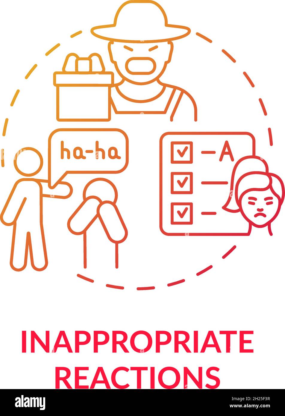 Inappropriate reactions concept icon Stock Vector Image & Art - Alamy