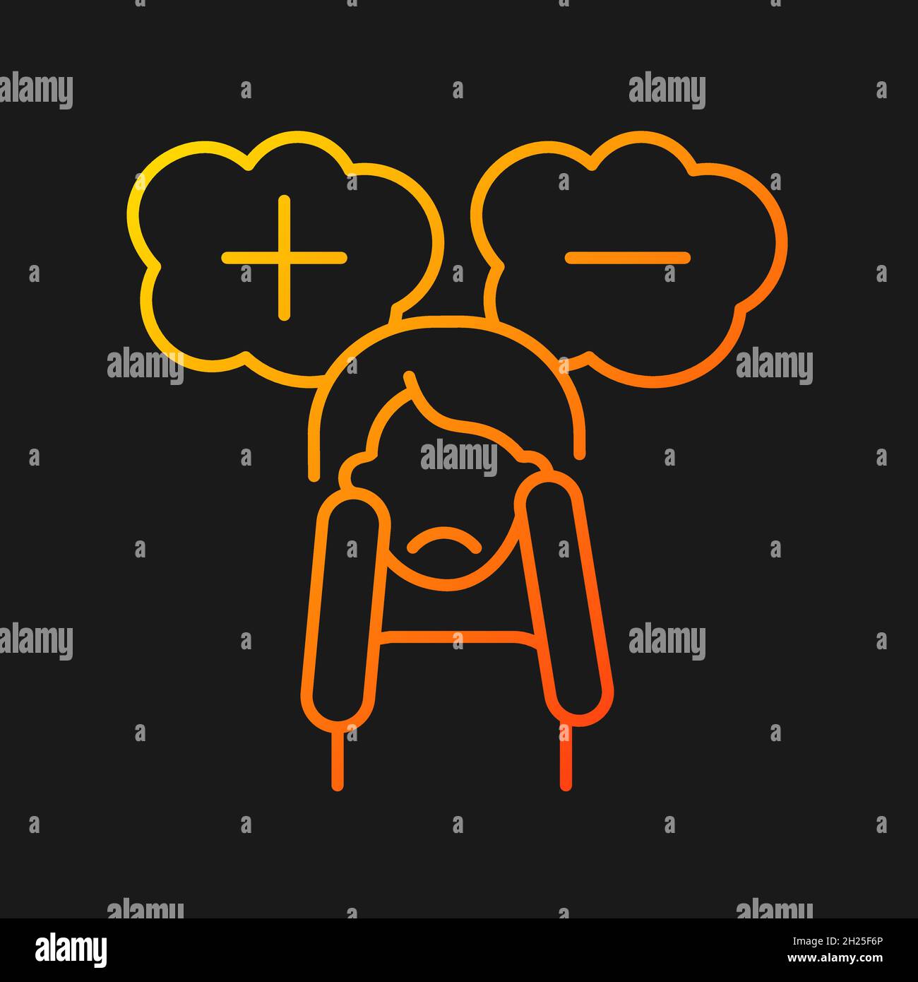 Consternation and perplexity gradient vector icon for dark theme Stock ...