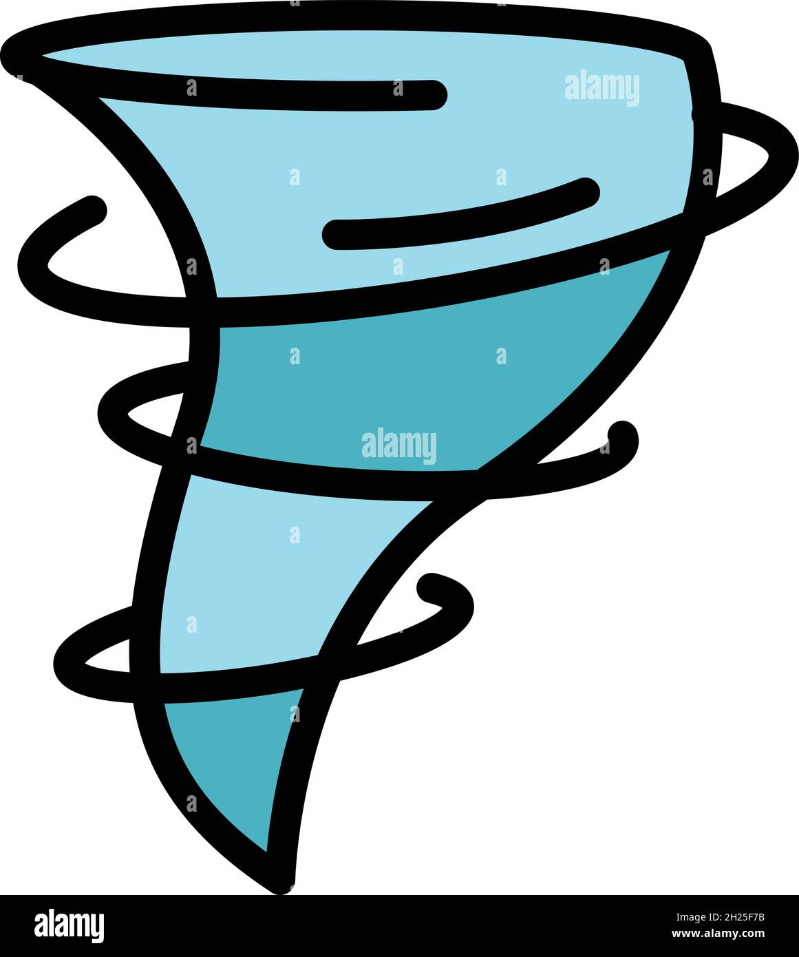 Funnel tornado icon. Outline funnel tornado vector icon color flat ...