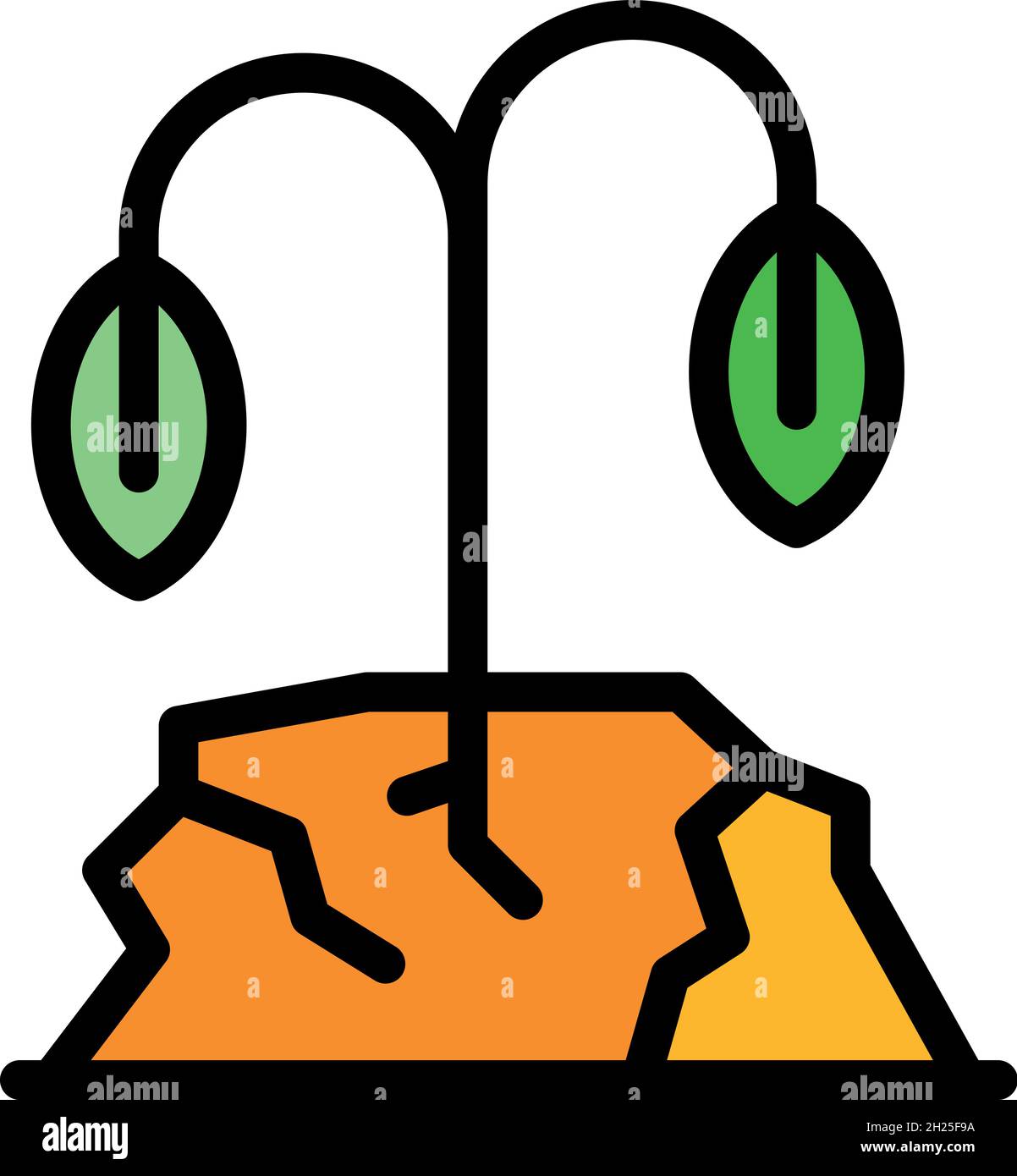 Plant drought icon. Outline plant drought vector icon color flat ...