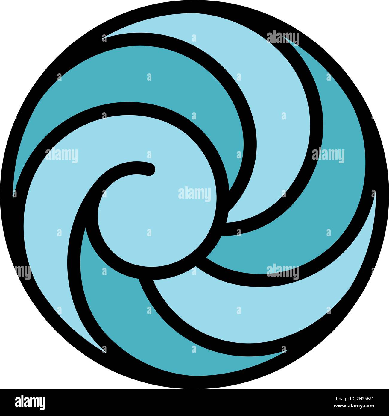 Top view tornado icon. Outline top view tornado vector icon color flat ...