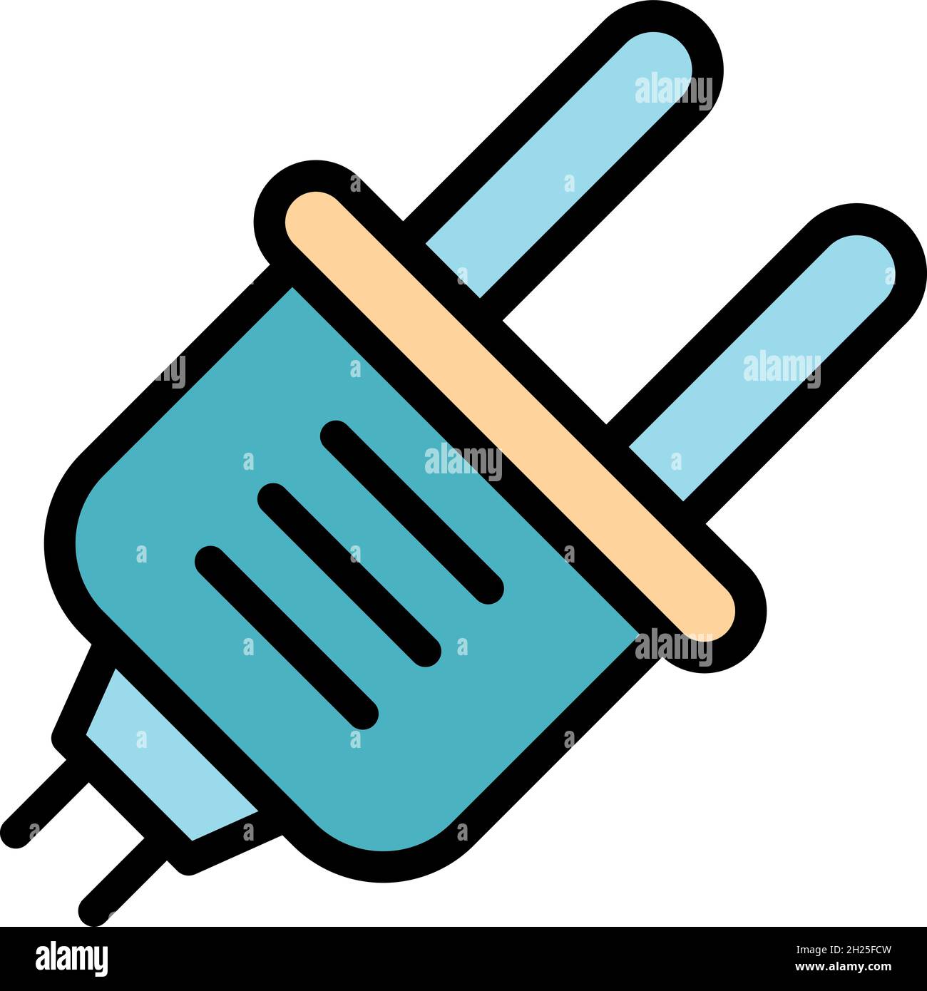 Europe plug icon. Outline europe plug vector icon color flat isolated ...