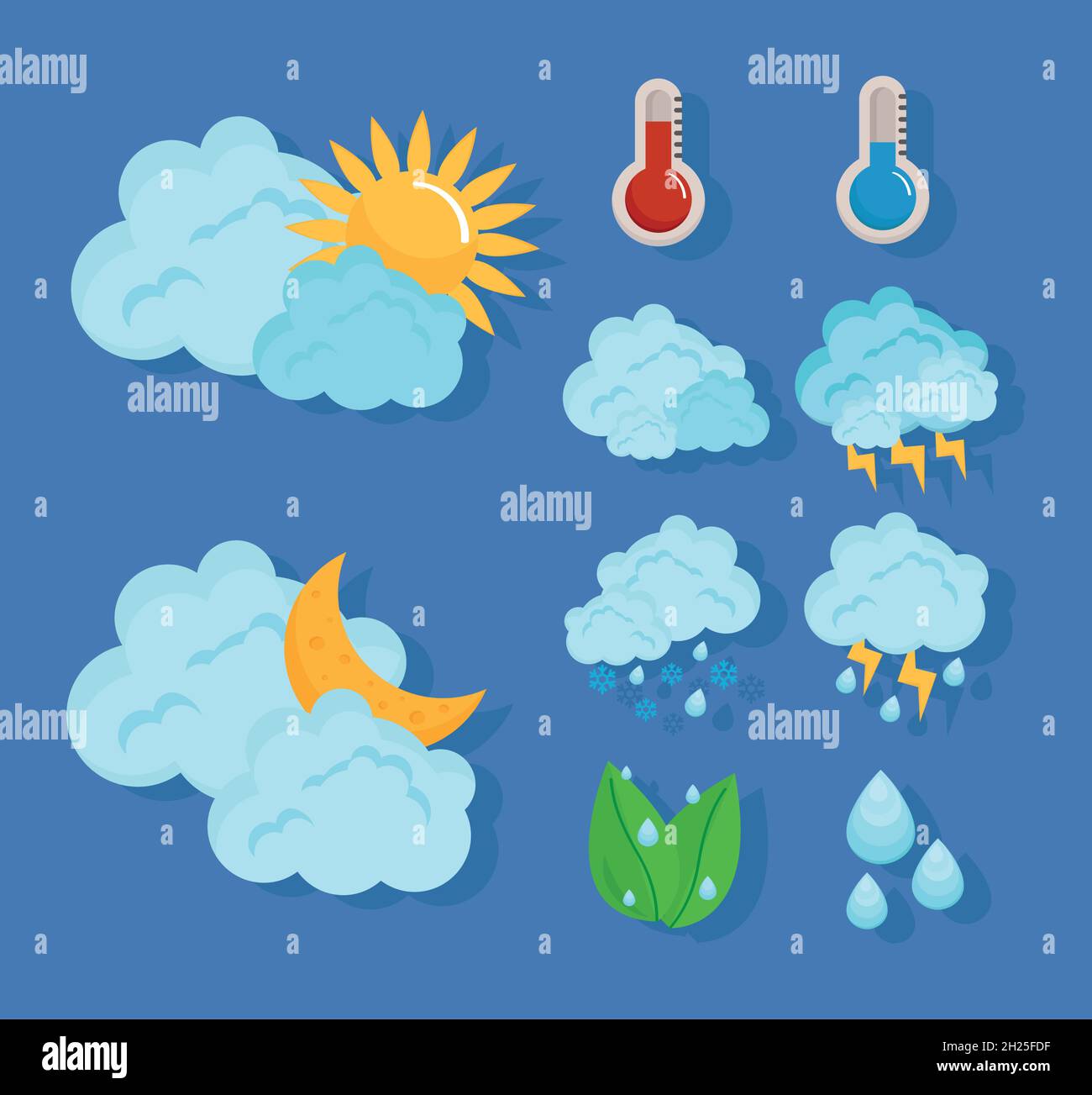 ten weather forecast icons Stock Vector Image & Art - Alamy