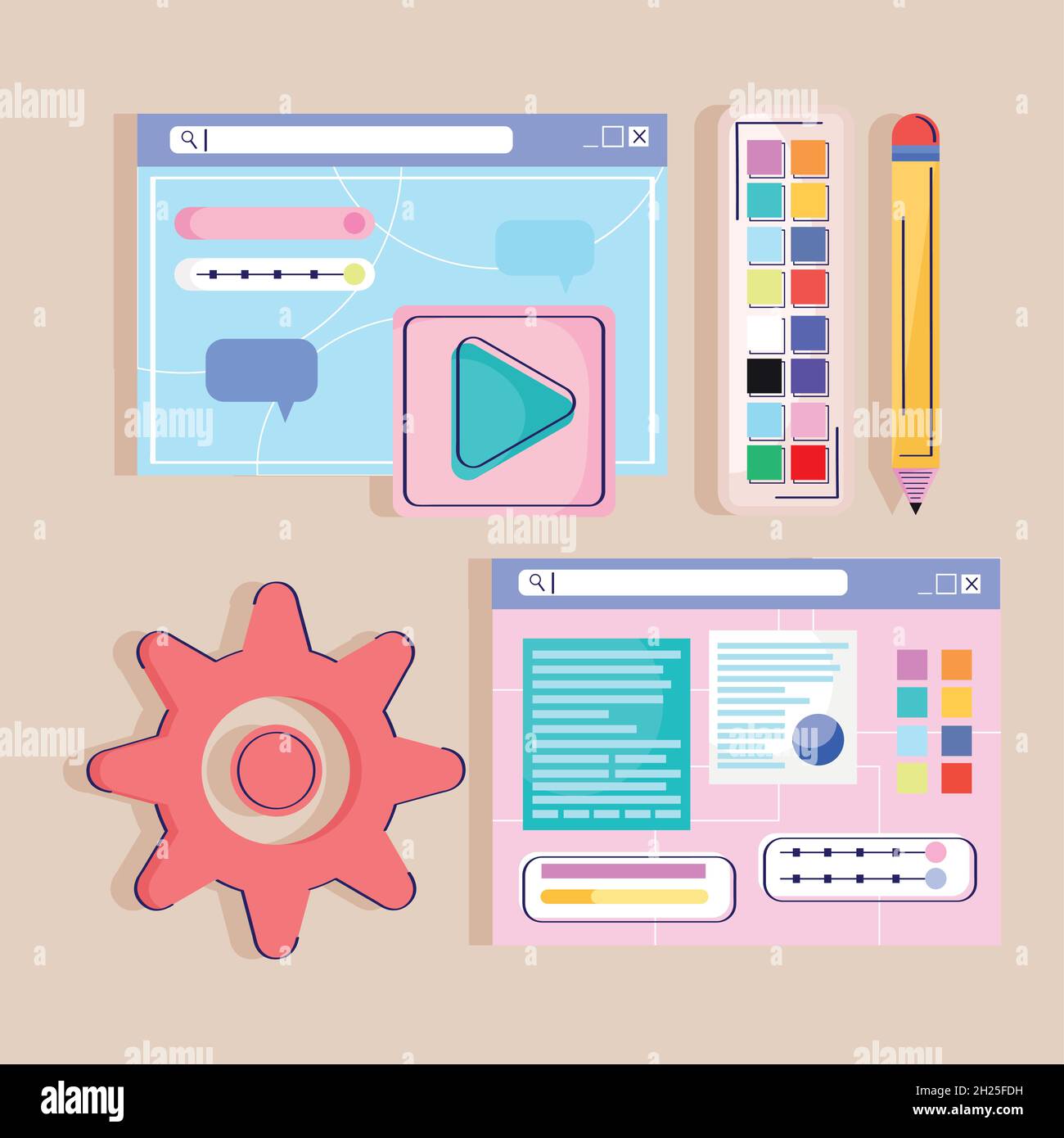 five design studio icons Stock Vector Image & Art - Alamy