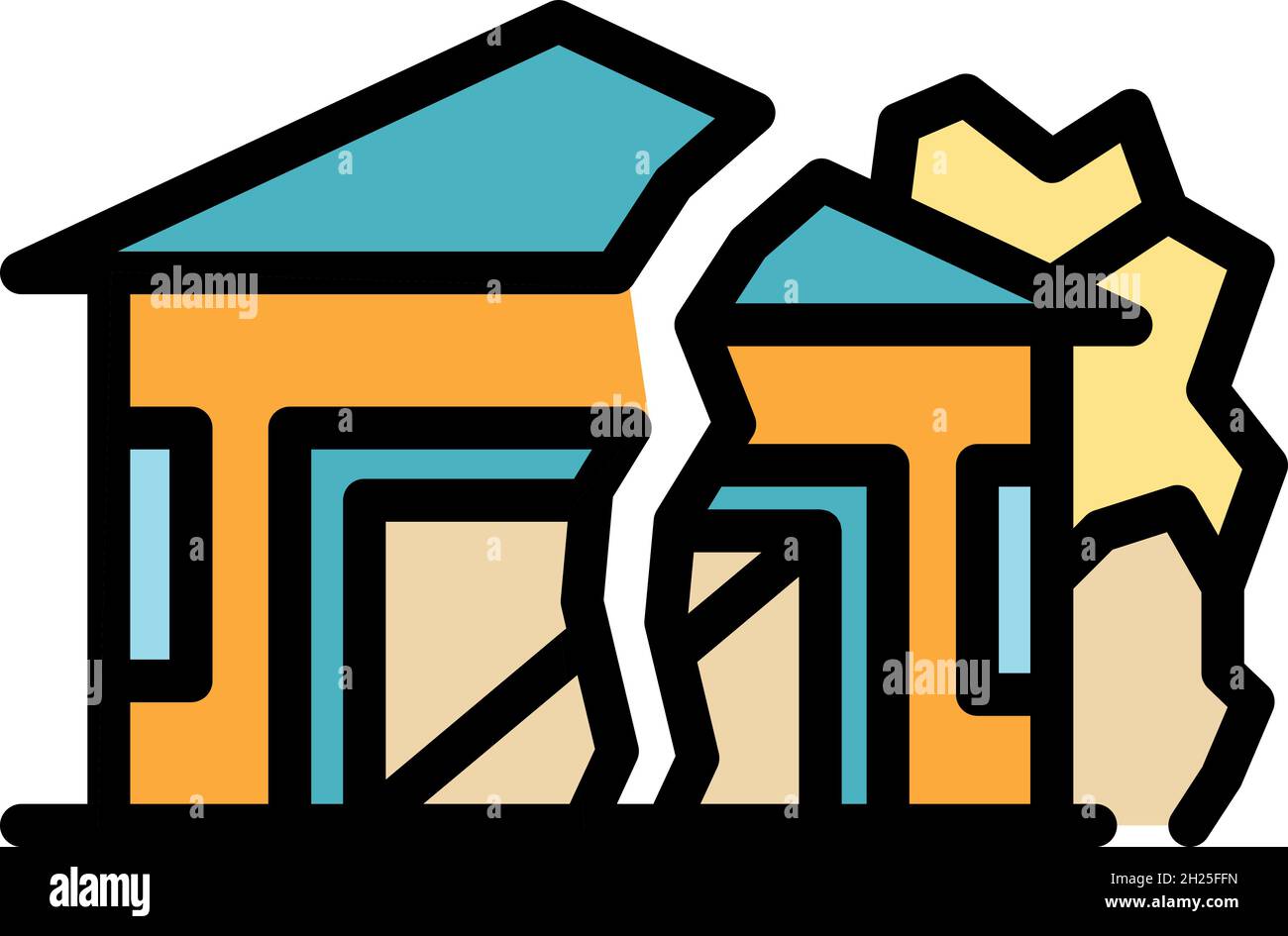 Ground house erosion icon. Outline ground house erosion vector icon ...