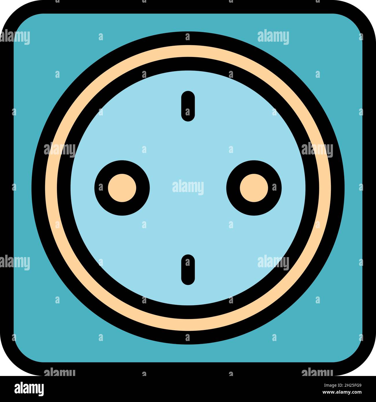Room socket icon. Outline room socket vector icon color flat isolated ...