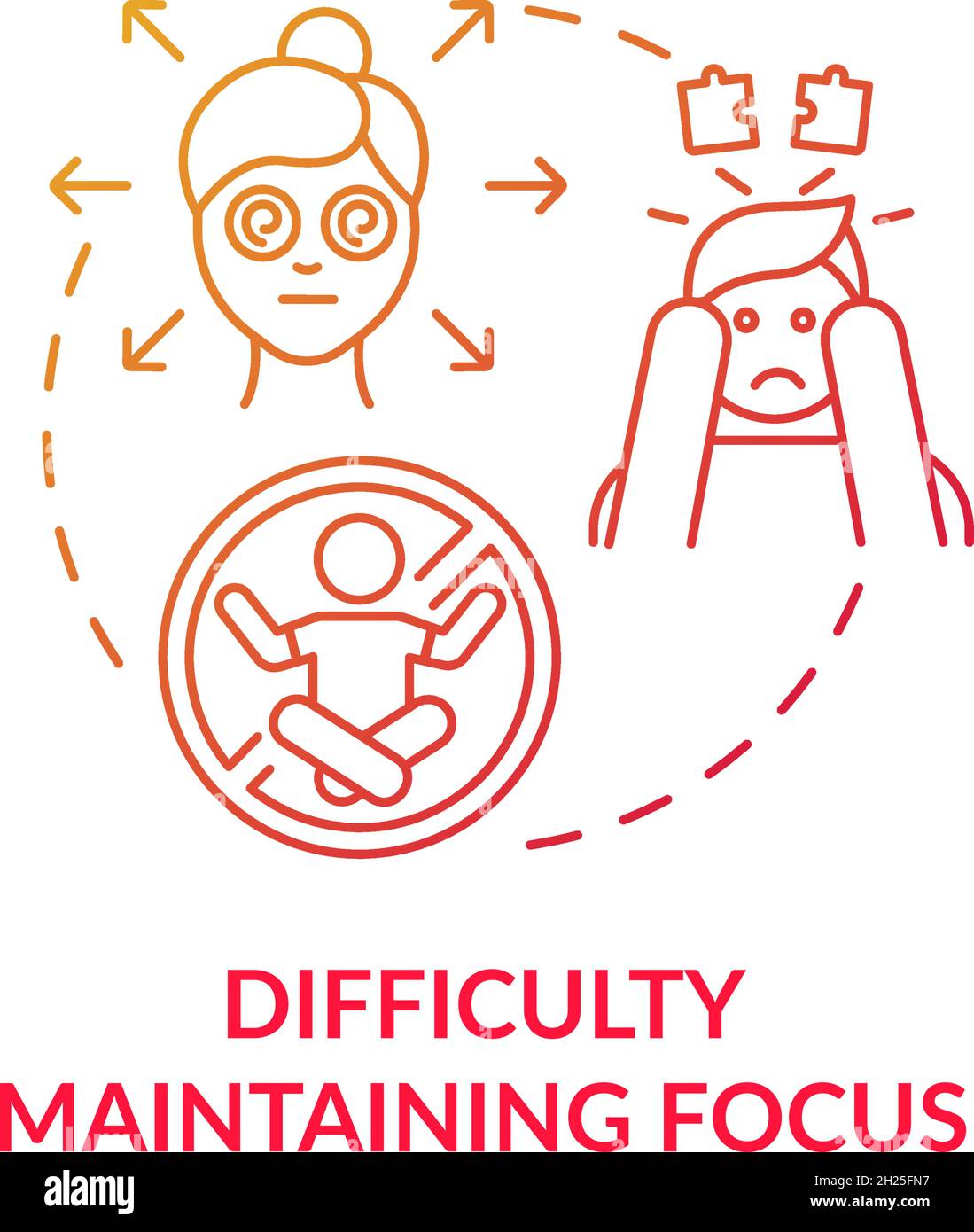 Difficulty maintaining focus concept icon Stock Vector Image & Art - Alamy
