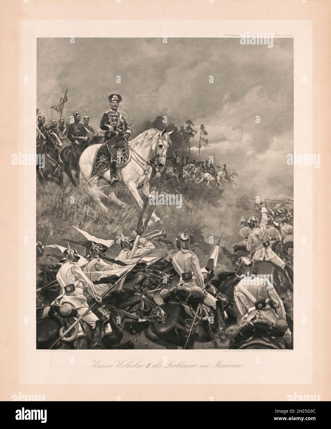 A vintage illustration circa 1902 of the German Kaiser Wilhelm II in ...