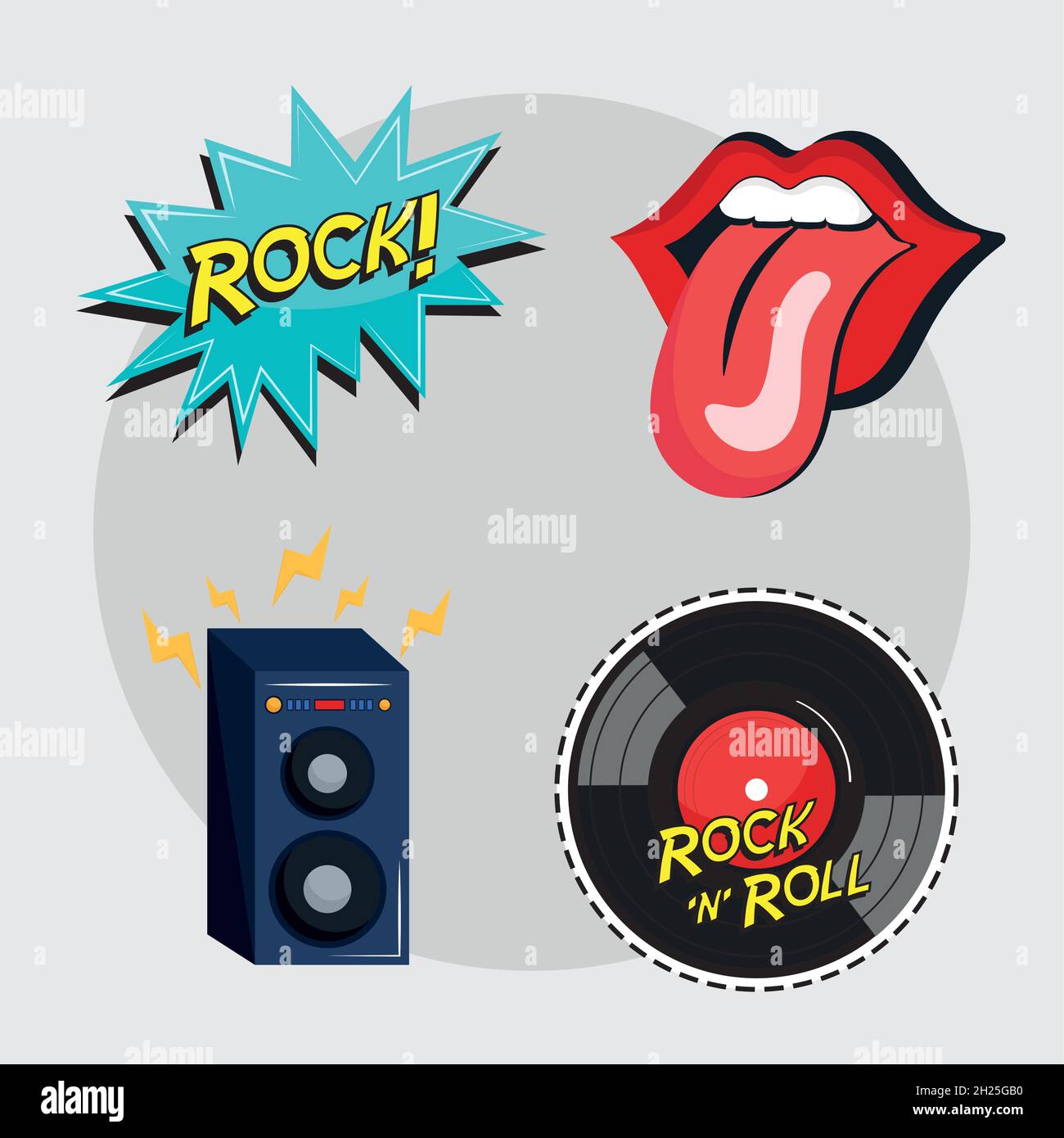 80's rock badge Stock Vector Images - Alamy