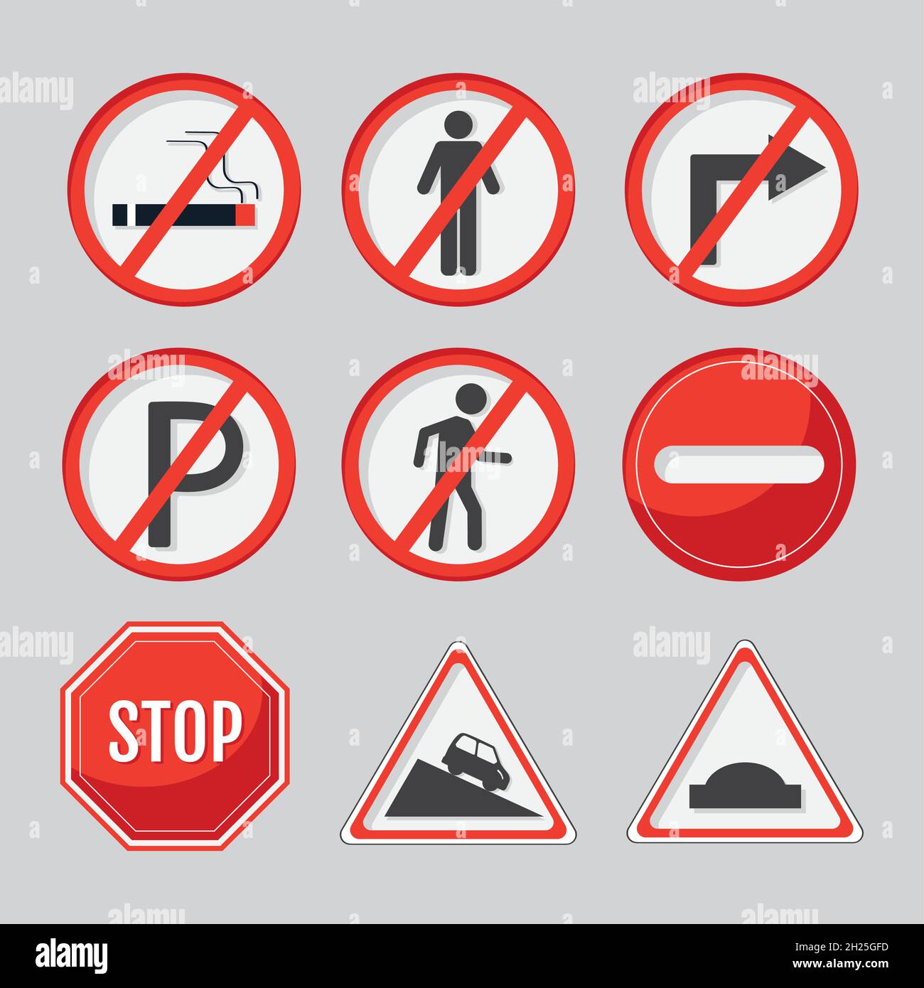 nine traffic road red signals Stock Vector Image & Art - Alamy