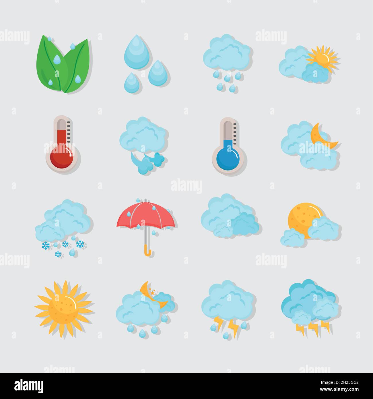 sixteen weather forecast icons Stock Vector Image & Art - Alamy