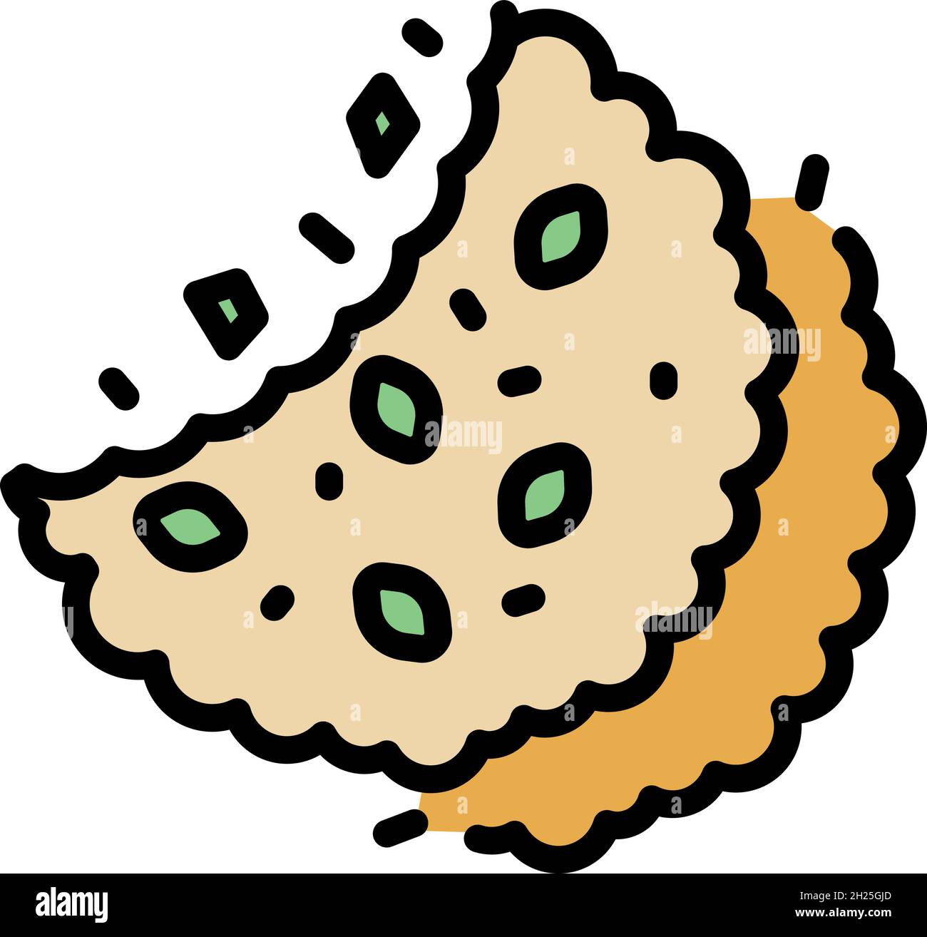 Cracker icon. Outline cracker vector icon color flat isolated Stock ...