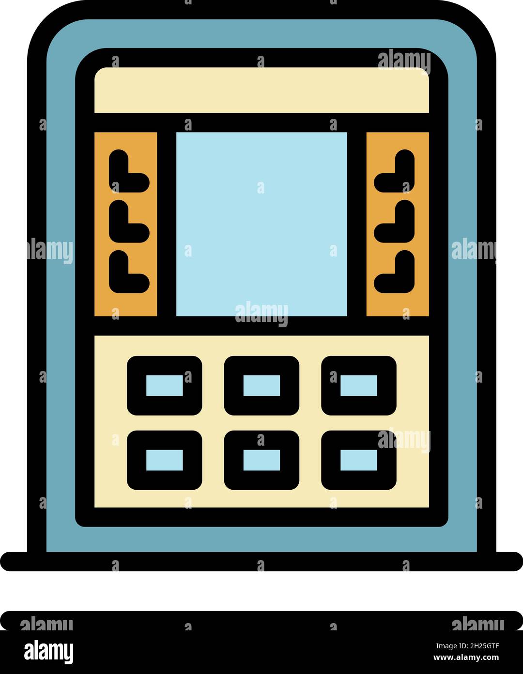 Atm cash icon. Outline atm cash vector icon color flat isolated Stock ...