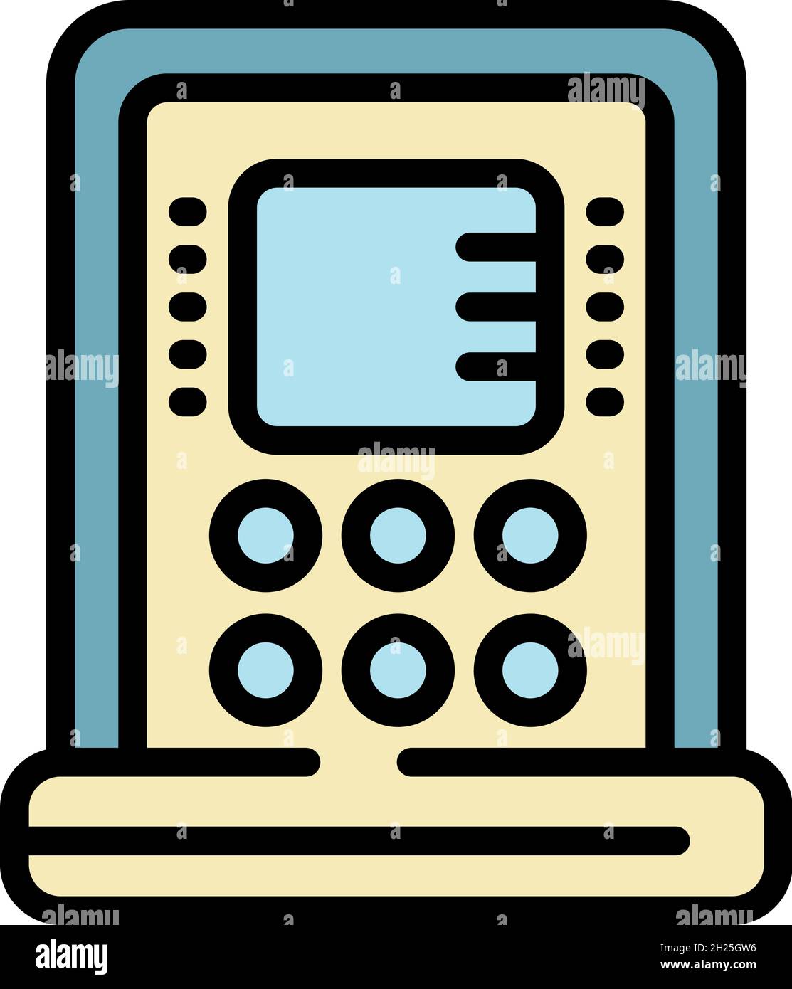 Old atm machine icon. Outline old atm machine vector icon color flat ...