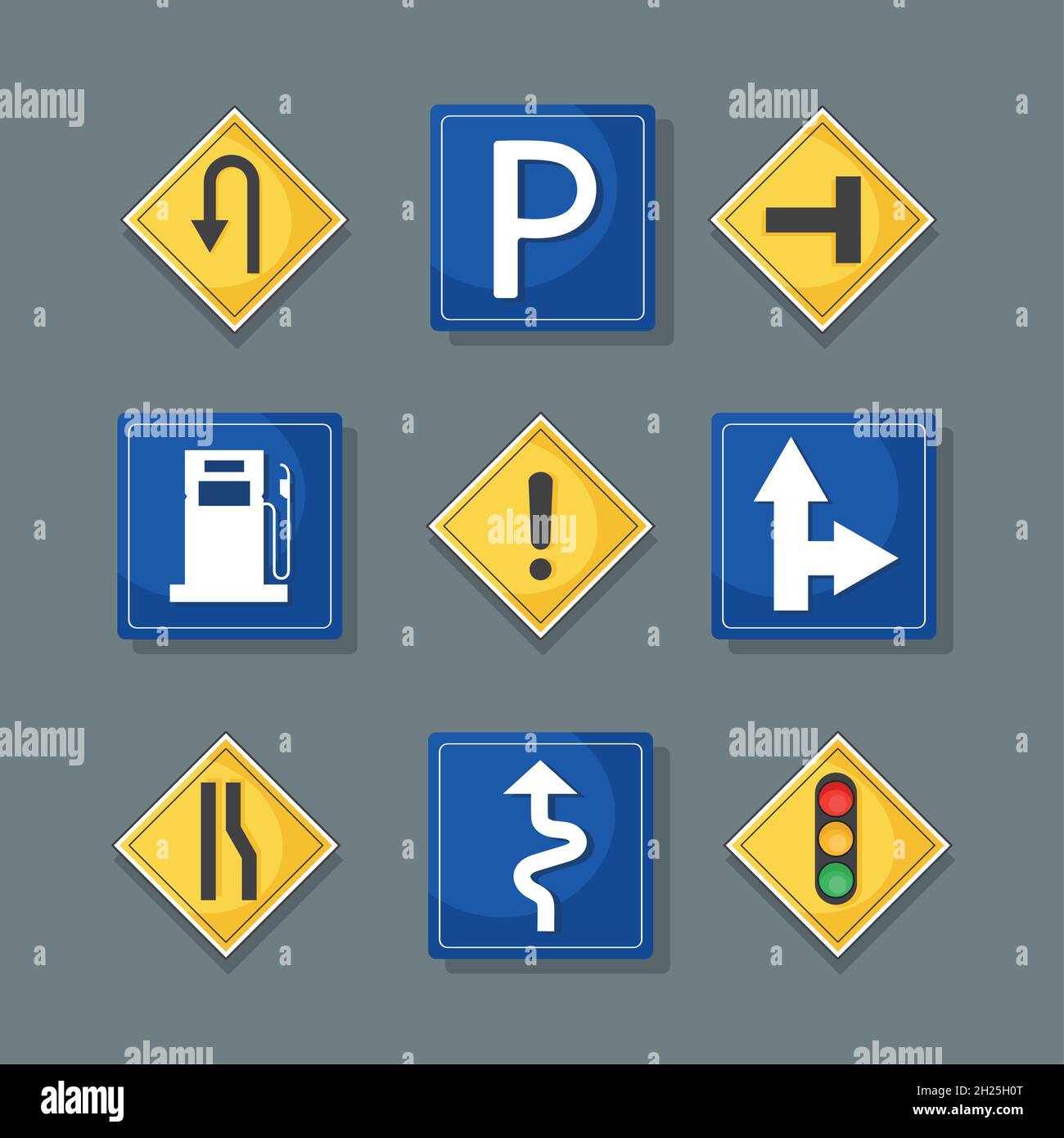 nine traffic signals icons Stock Vector Image & Art - Alamy