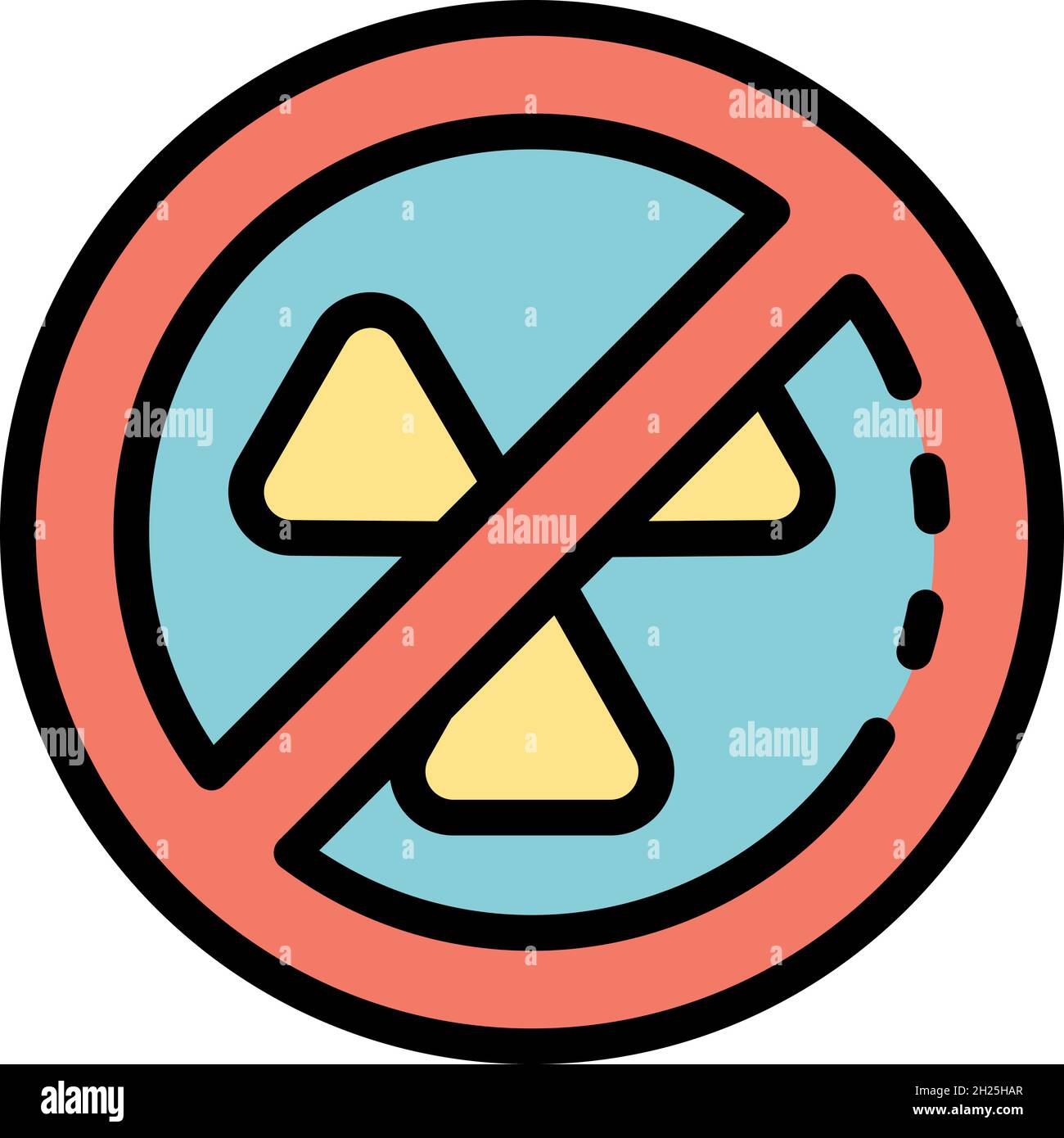 No radiation icon. Outline no radiation vector icon color flat isolated ...