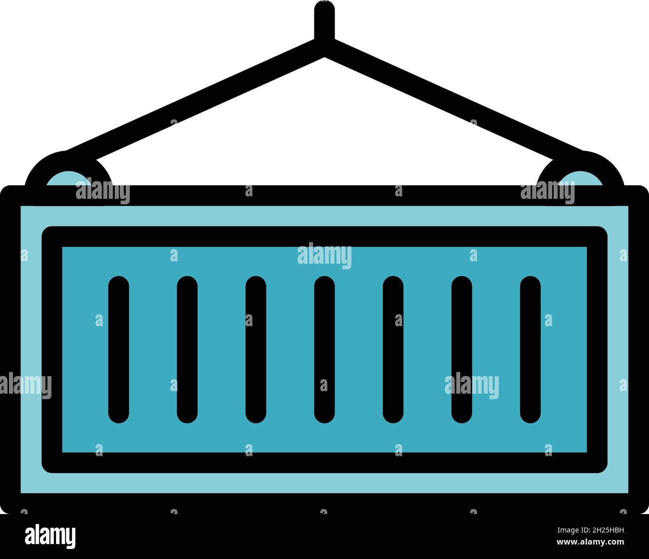 Port container icon. Outline port container vector icon color flat ...