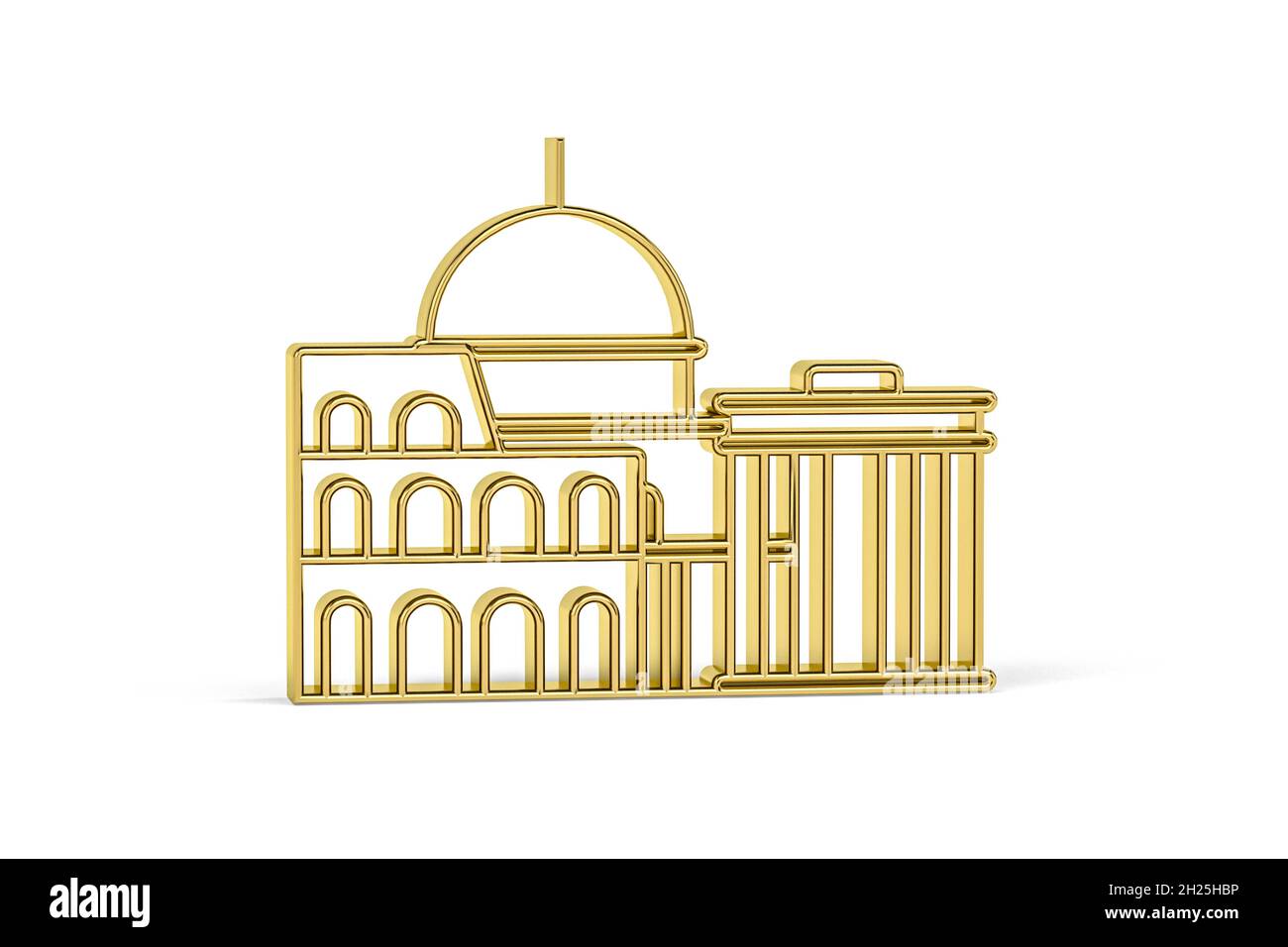 Ancient Roman civilization - Golden art and culture icon isolated on ...