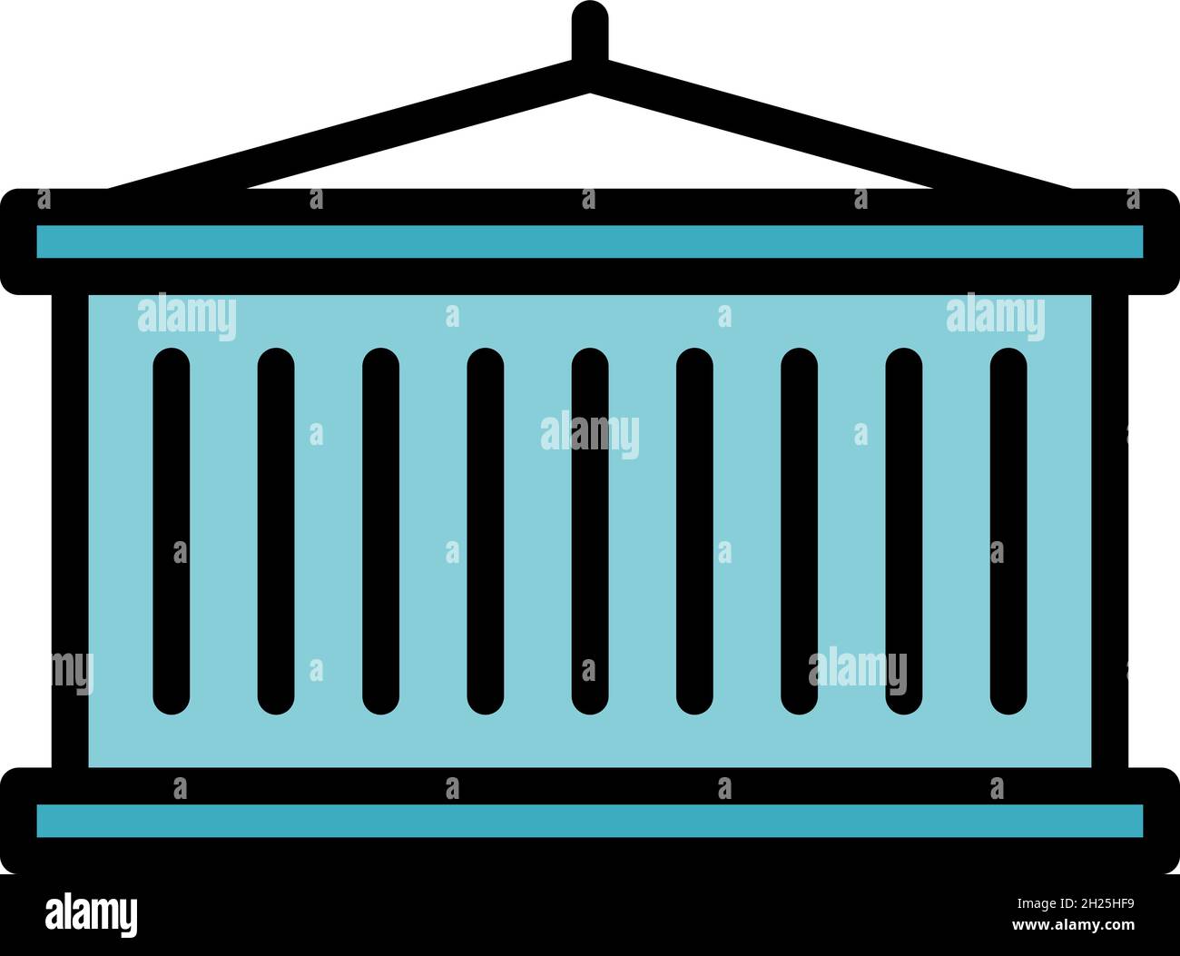 Cargo container icon. Outline cargo container vector icon color flat ...