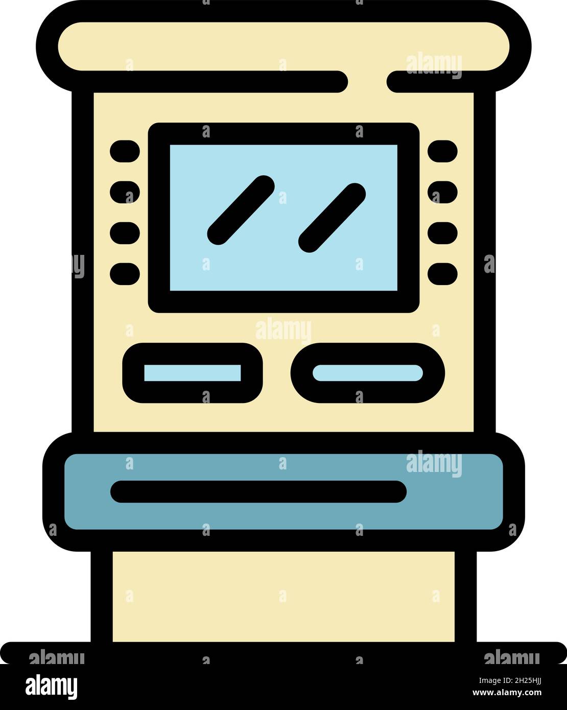 Atm machine icon. Outline atm machine vector icon color flat isolated ...