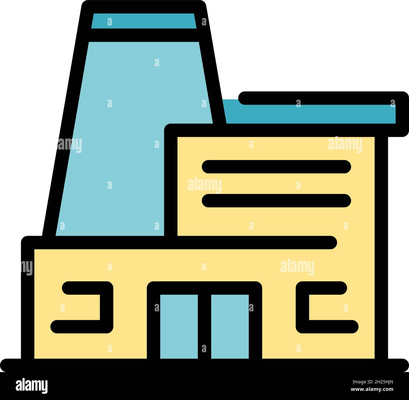 Biohazard factory icon. Outline biohazard factory vector icon color ...