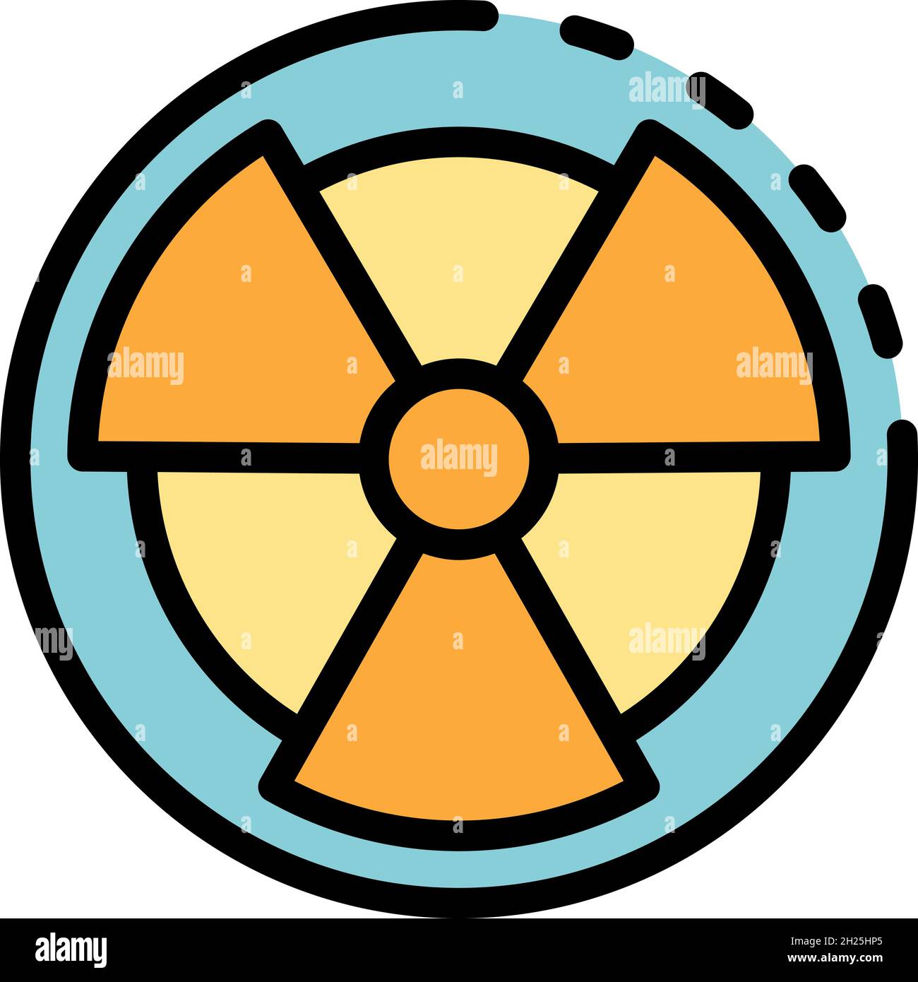 Radiation sign icon. Outline radiation sign vector icon color flat ...