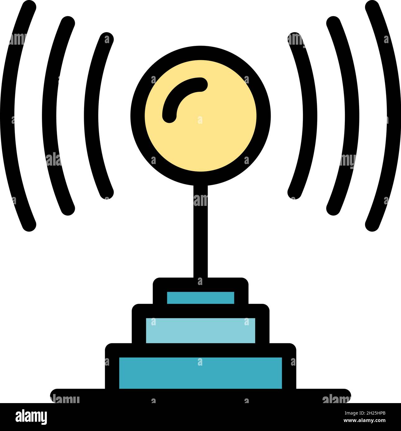 Power radio location icon. Outline power radio location vector icon ...