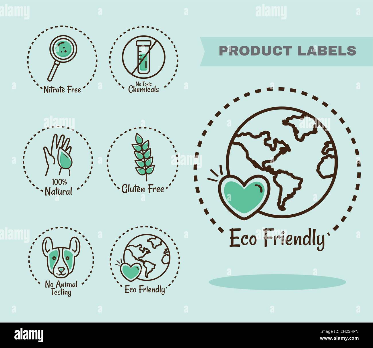 seven products labels icons Stock Vector Image & Art - Alamy