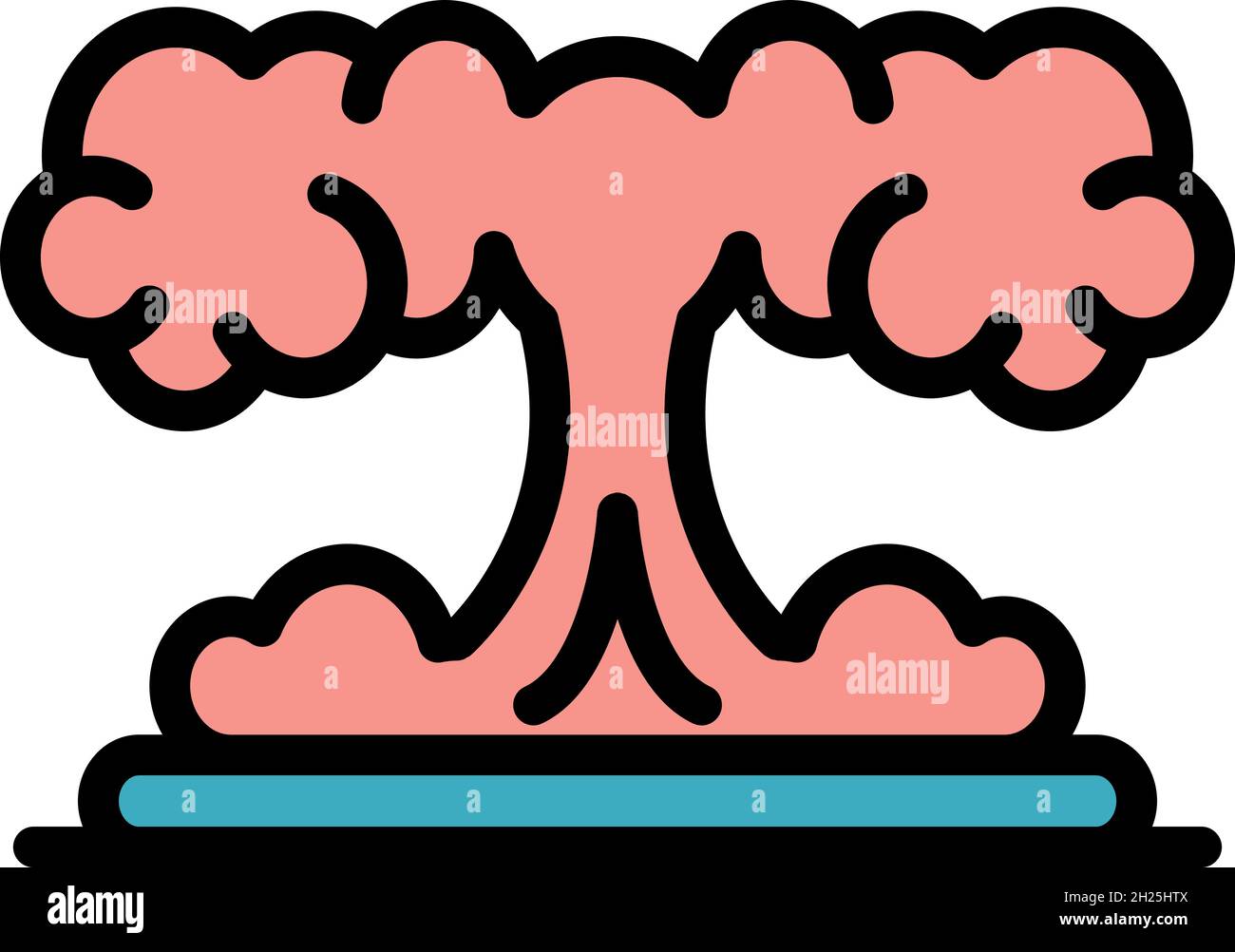 Atomic explosion icon. Outline atomic explosion vector icon color flat ...