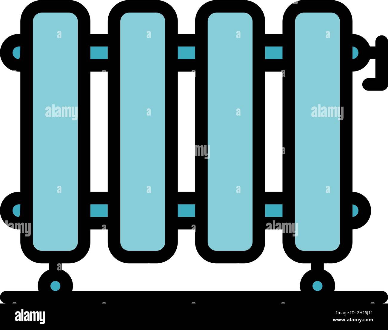 Oil heater icon. Outline oil heater vector icon color flat isolated ...