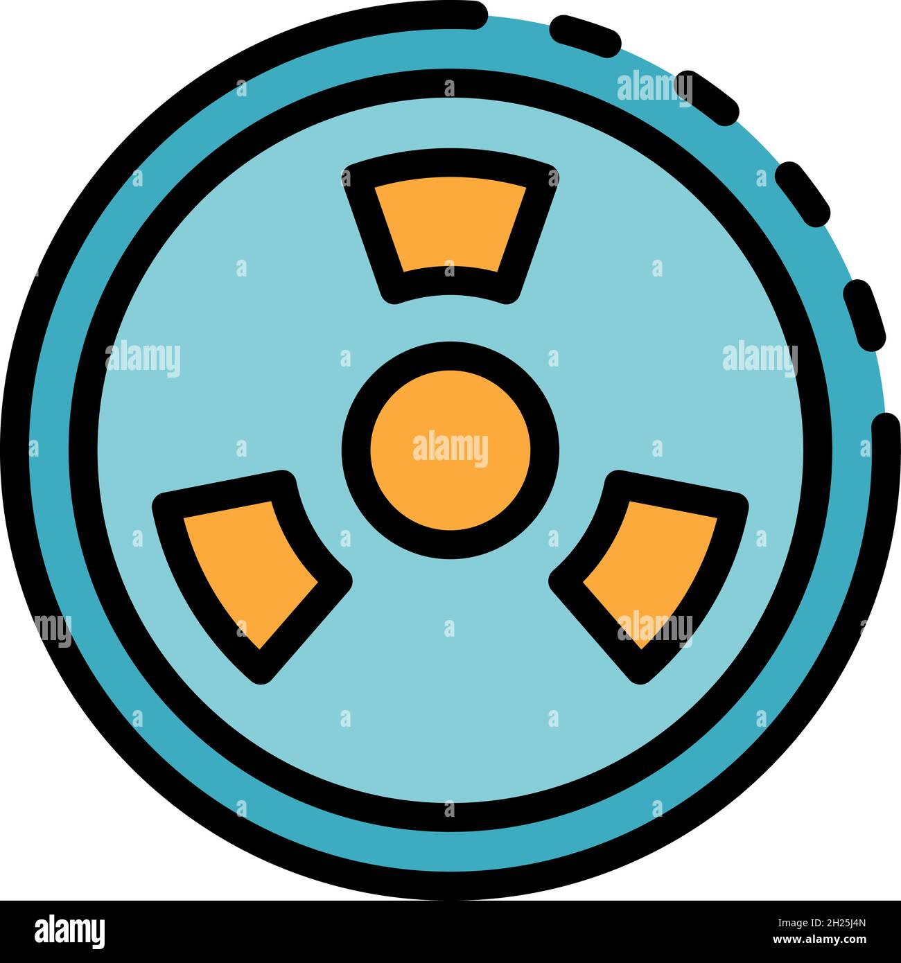 Radiation circle icon. Outline radiation circle vector icon color flat ...
