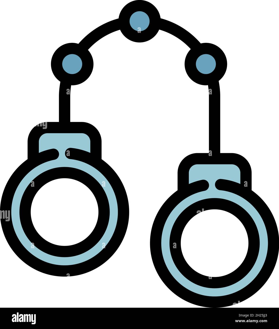 Police handcuffs icon. Outline police handcuffs vector icon color flat ...