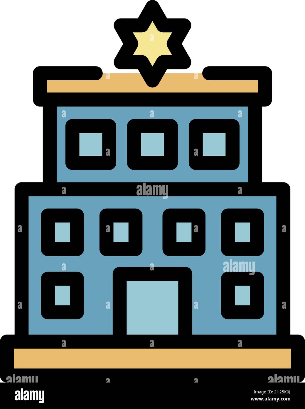 Police station icon. Outline police station vector icon color flat ...